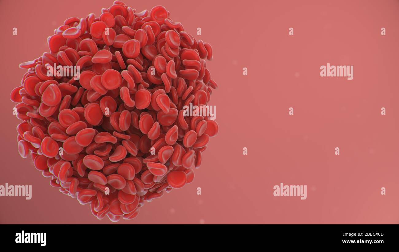 Abstract sphere from a blood clot cells background. Scientific and ...