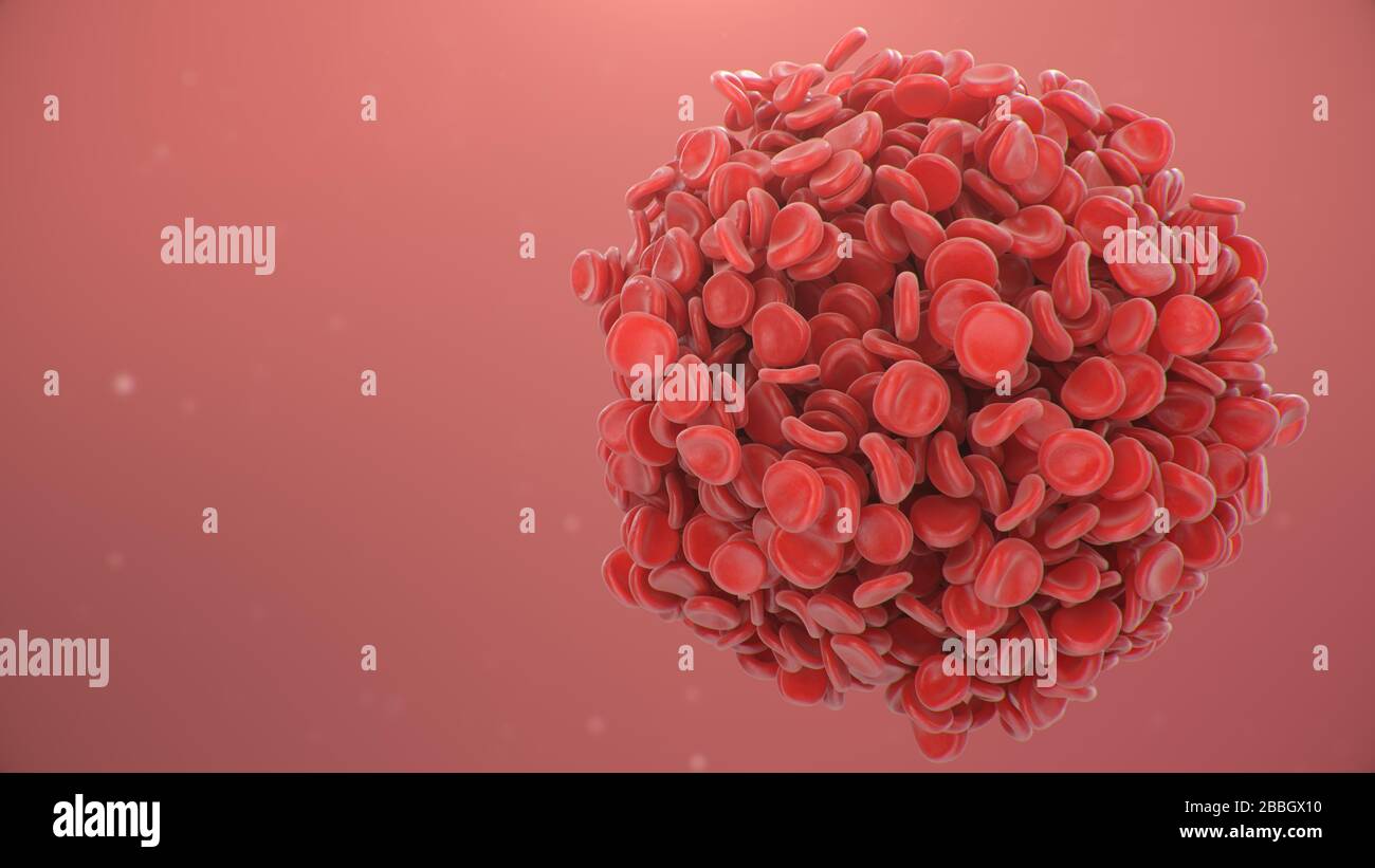 Abstract sphere from a blood clot cells background. Scientific and ...