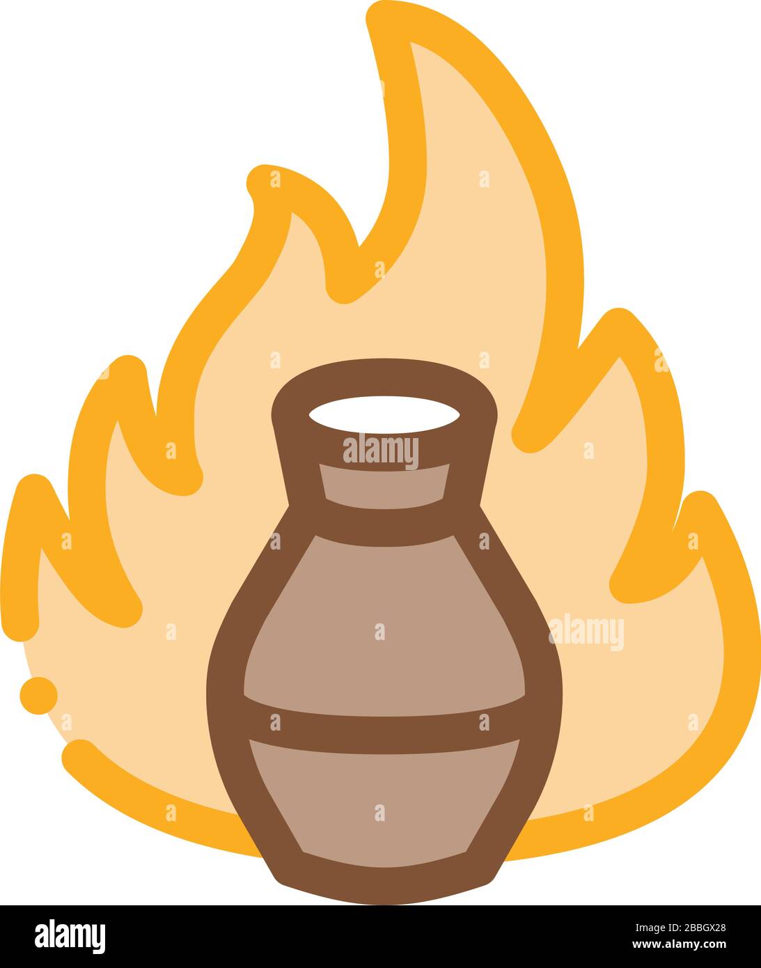 clay vase on fire icon vector outline illustration Stock Vector Image ...