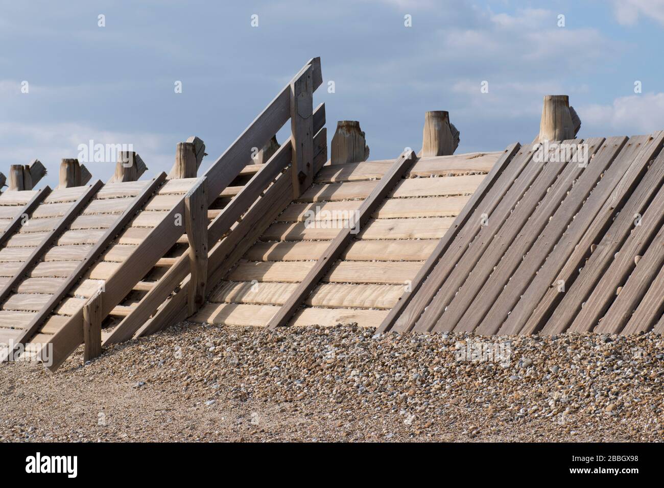 Wooden sea defences at Hayling Island, Hampshire UK Stock Photo - Alamy