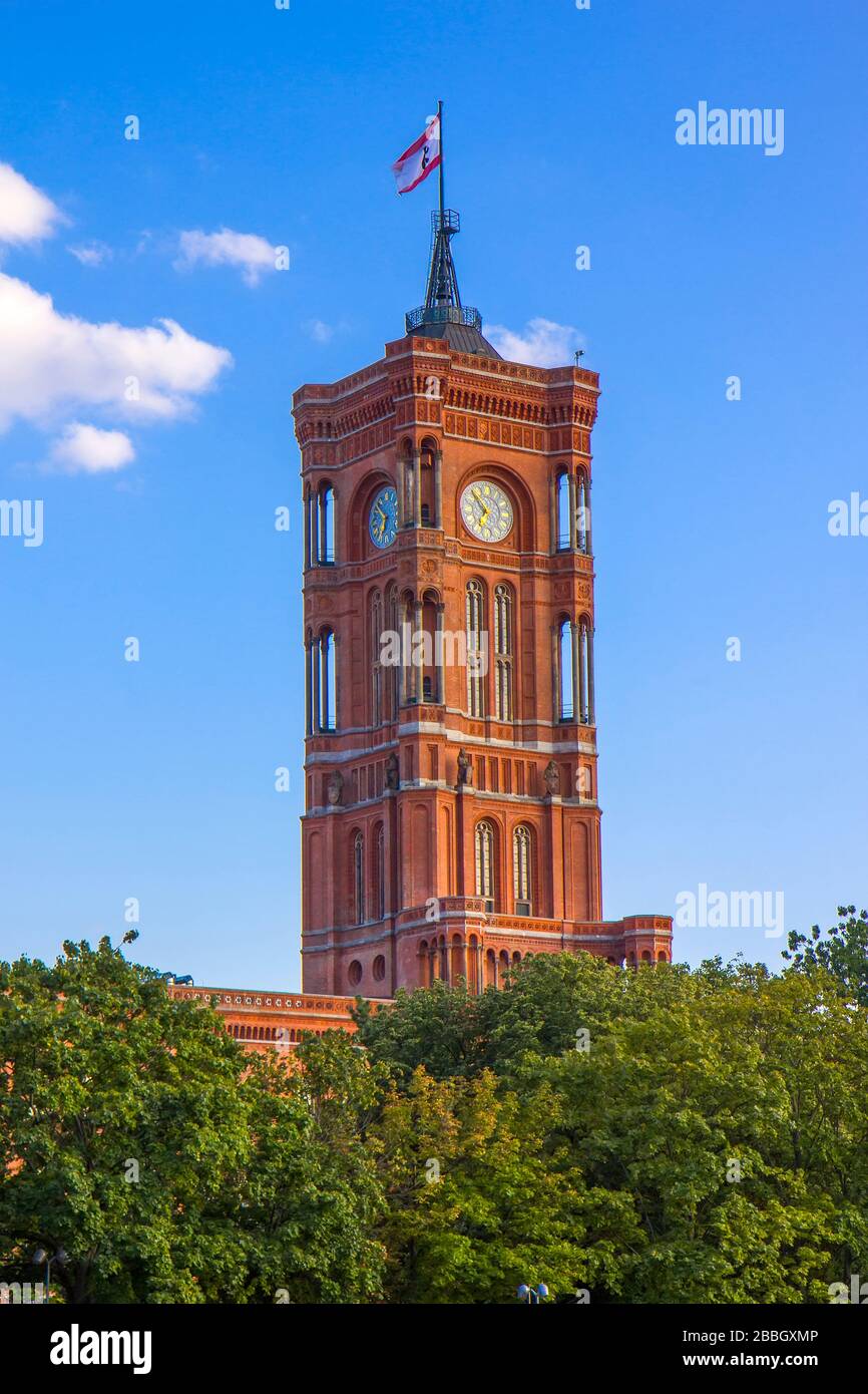 Red City Hall is the town hall of Berlin Stock Photo - Alamy