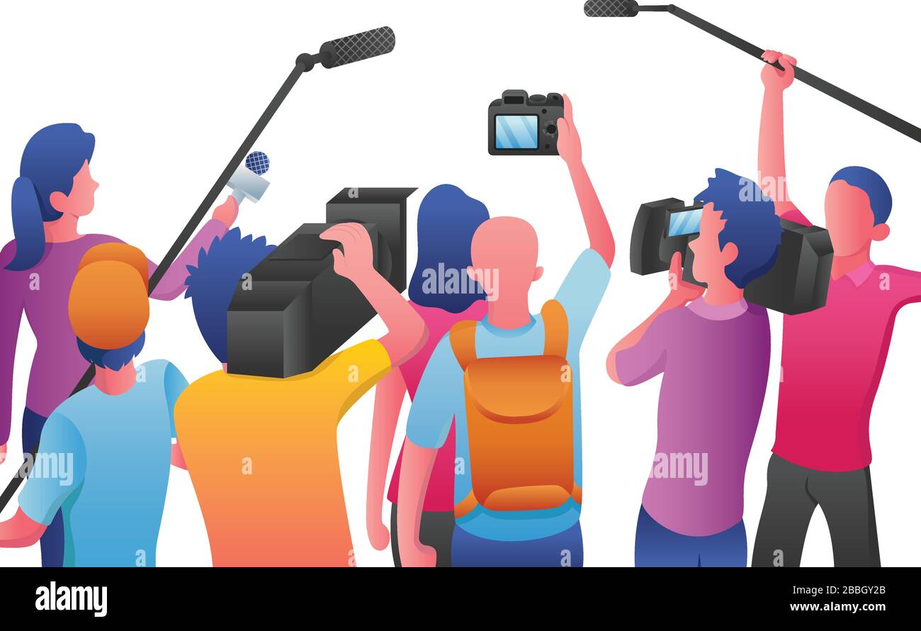 Reporters on White Stock Vector Image & Art - Alamy