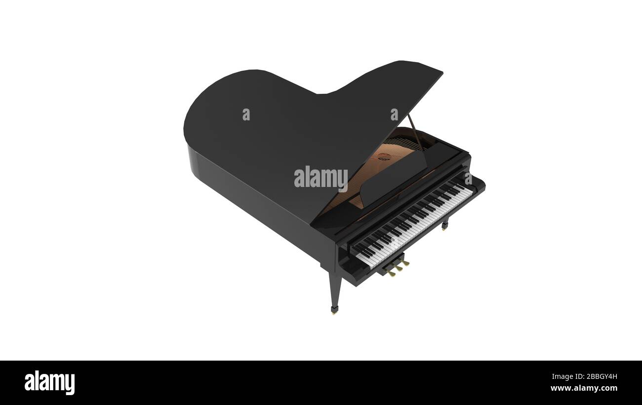 3D rendering of a piano music instrument musical play keys wooden Stock ...