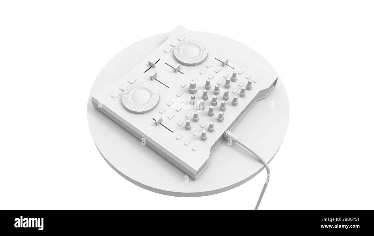 3D rendering of a dj deck turntable electronic music device disco dance ...