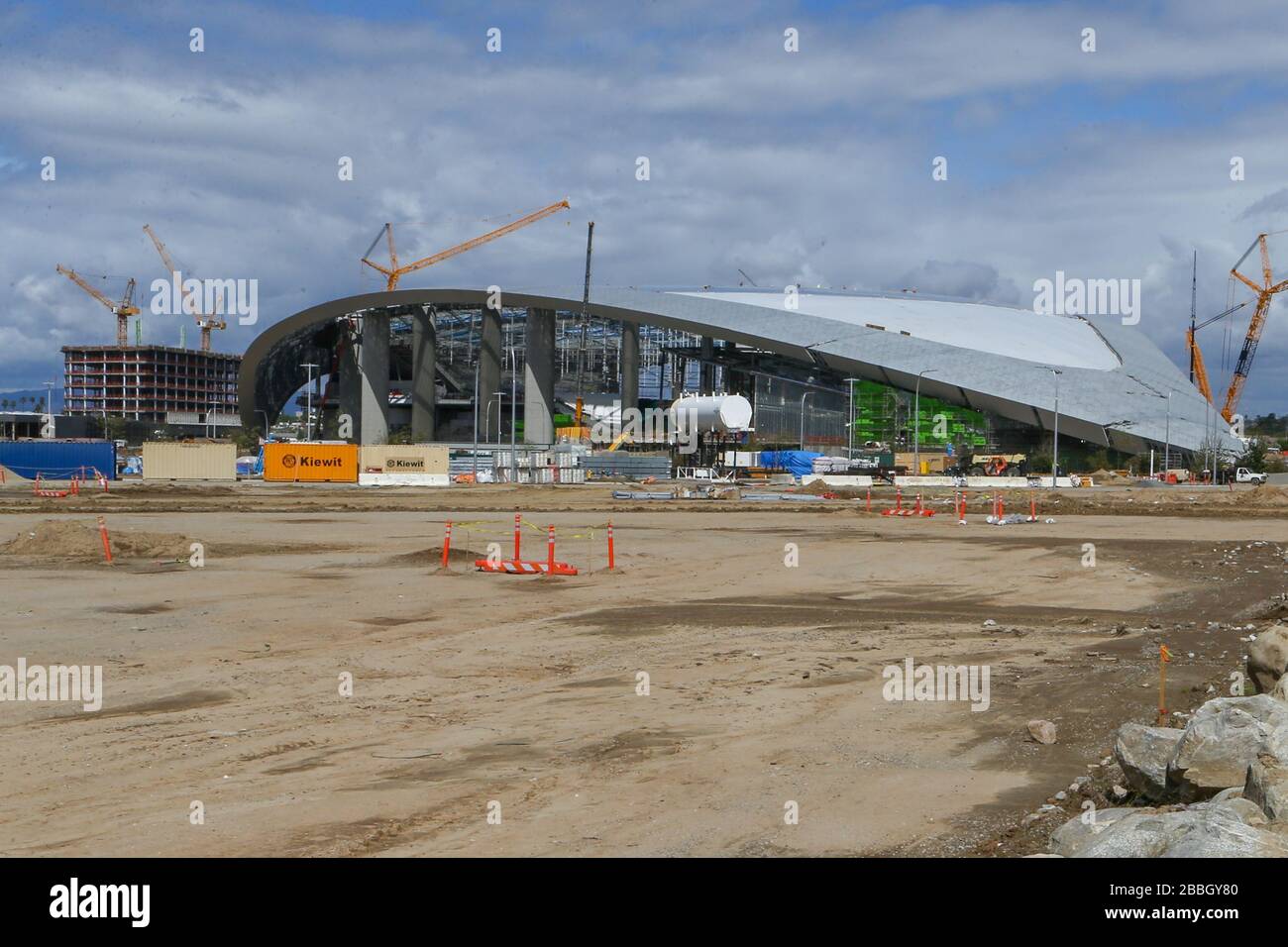 General overall view of the construction site of SoFi Stadium ...