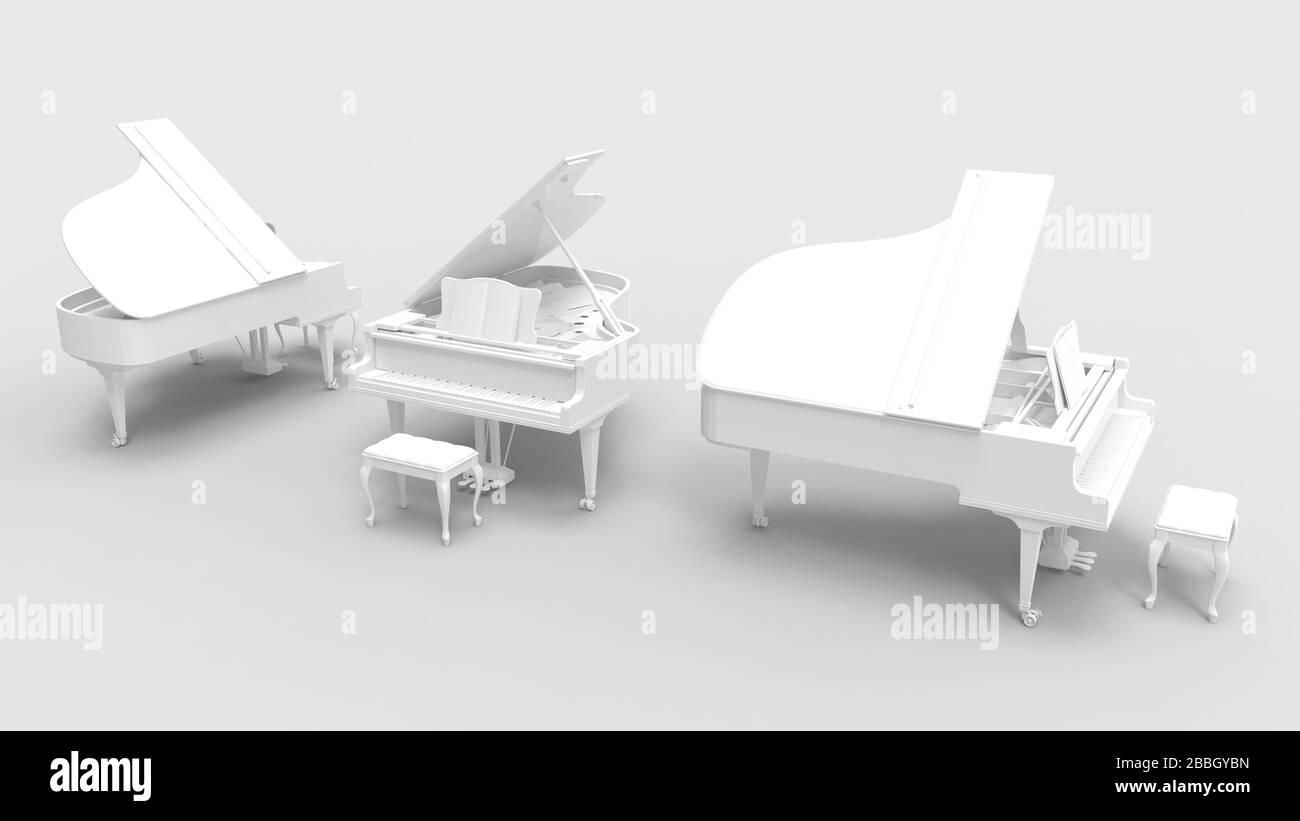 3D rendering of a piano music instrument musical play keys wooden Stock ...