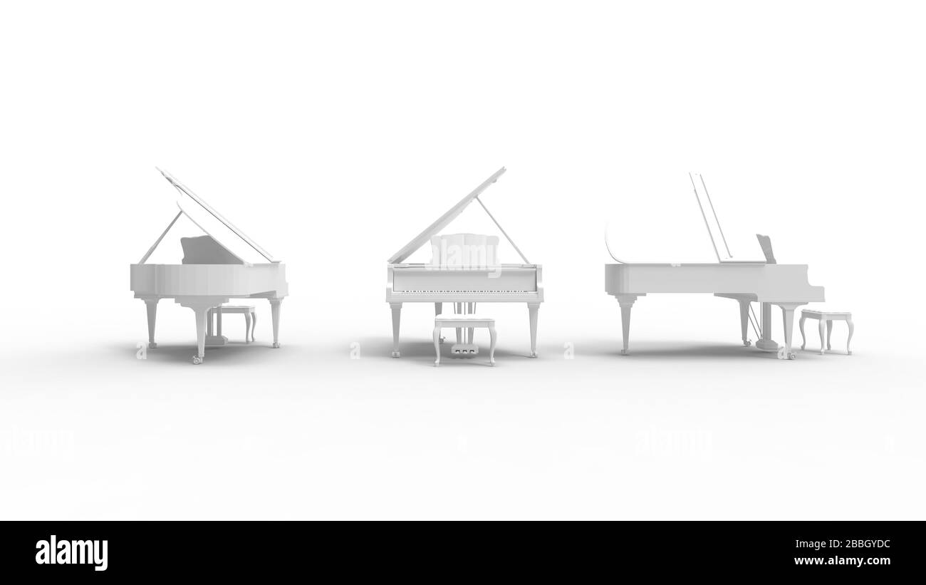 3D rendering of a piano music instrument musical play keys wooden Stock ...