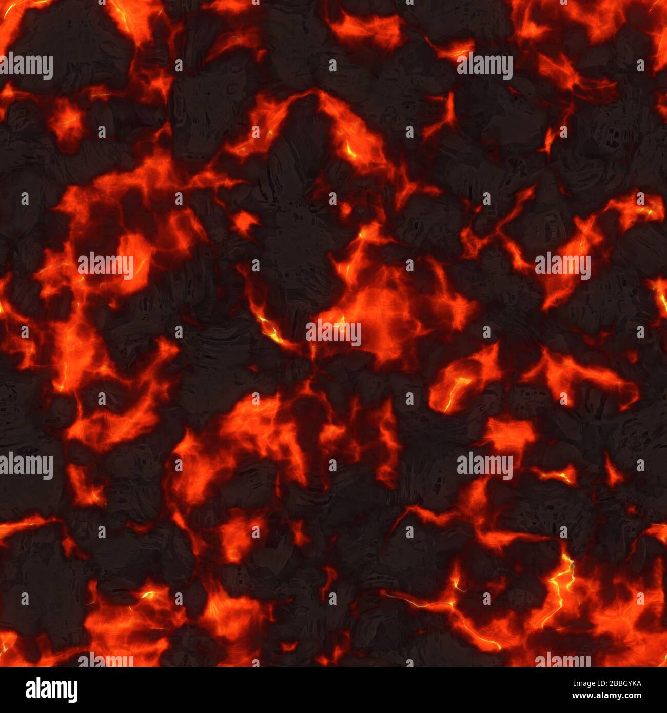 Seamless magma or lava texture with melting material flowing among hot ...