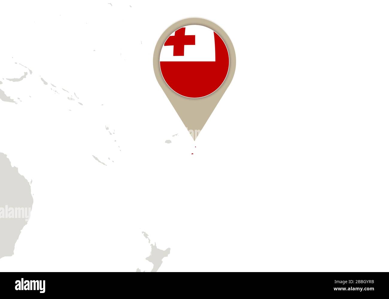 Map with highlighted Tonga map and flag Stock Vector Image & Art - Alamy