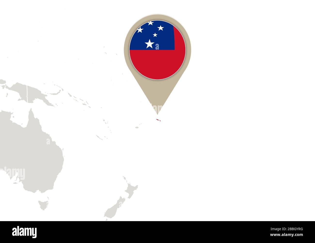 Map with highlighted Samoa map and flag Stock Vector Image & Art - Alamy