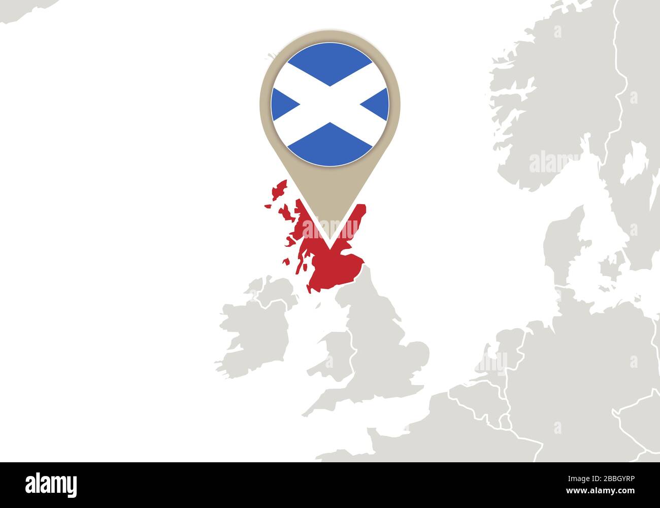 Europe with highlighted Scotland map and flag Stock Vector Image & Art ...