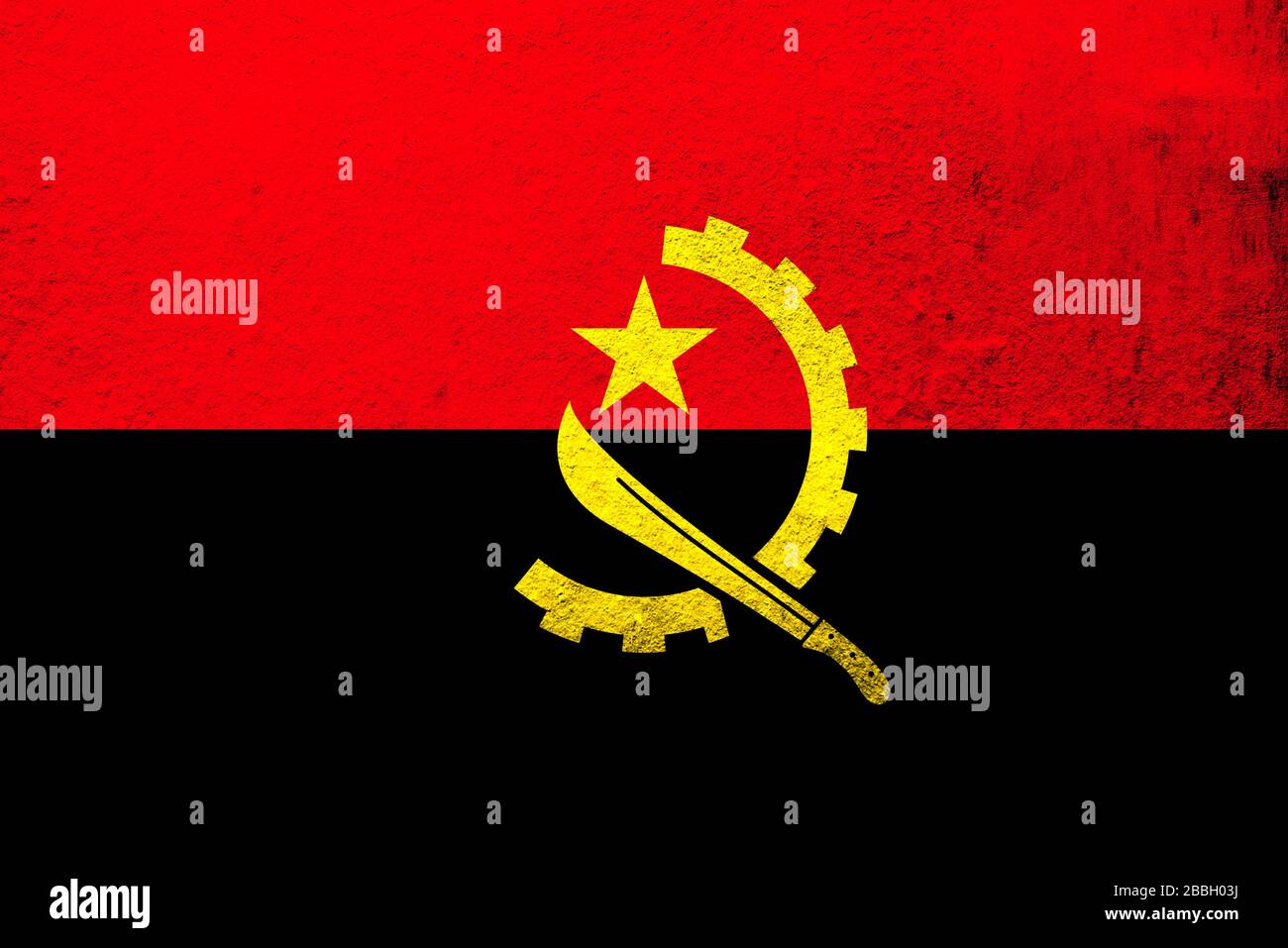 Republic of Angola national. Grunge background Stock Photo - Alamy