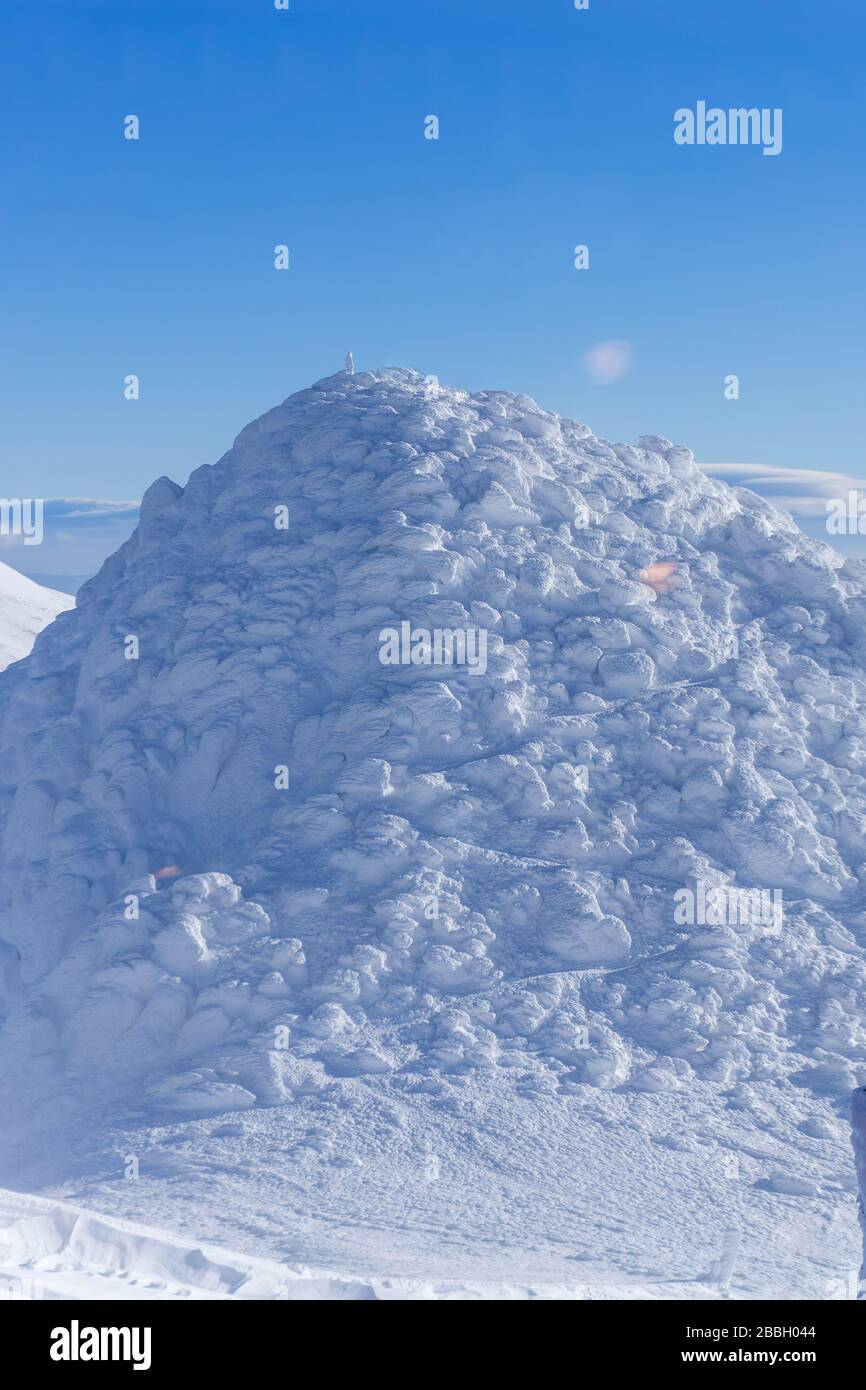 frozen buildings on the mountain top Stock Photo - Alamy
