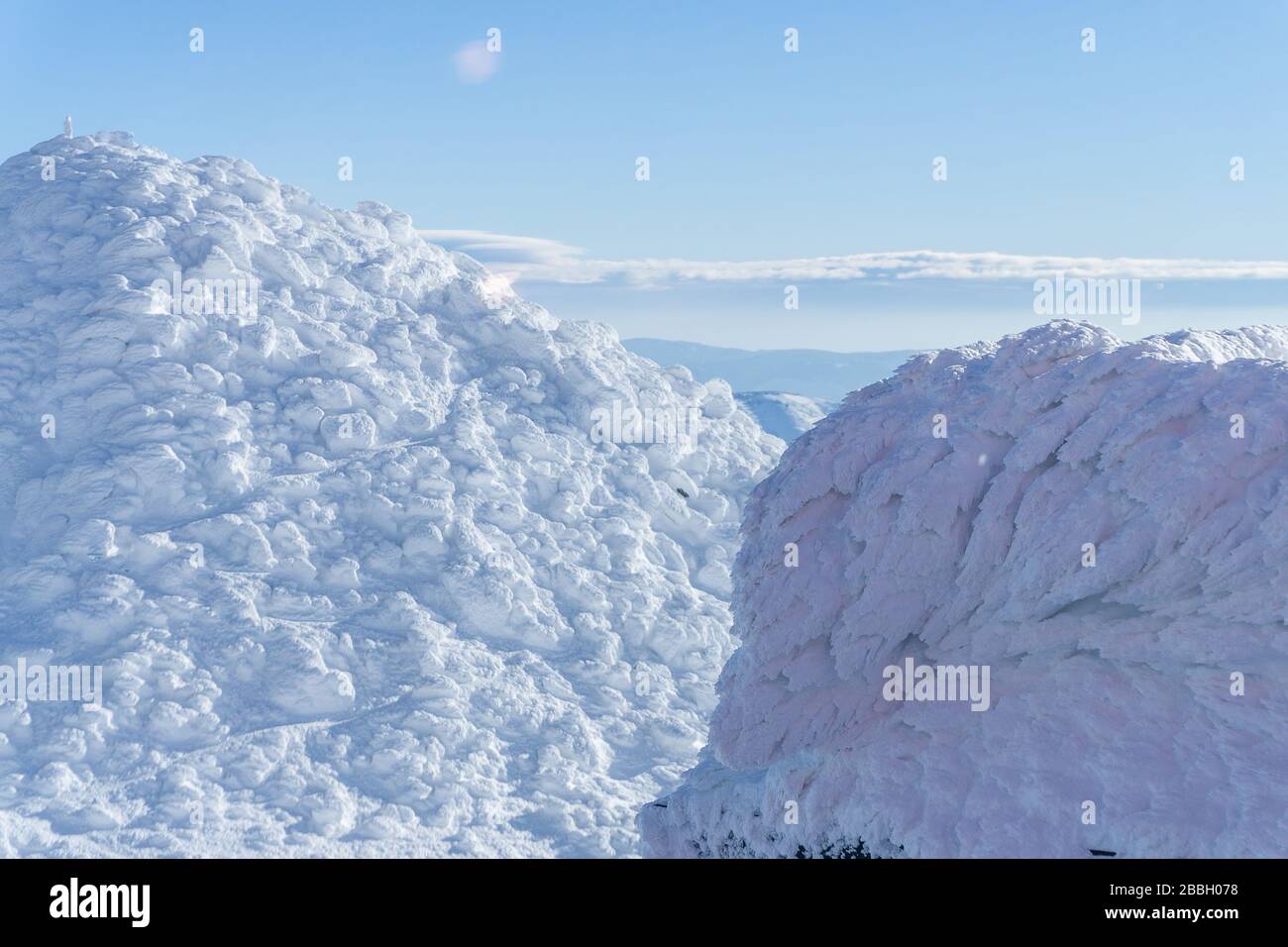 frozen buildings on the mountain top Stock Photo - Alamy