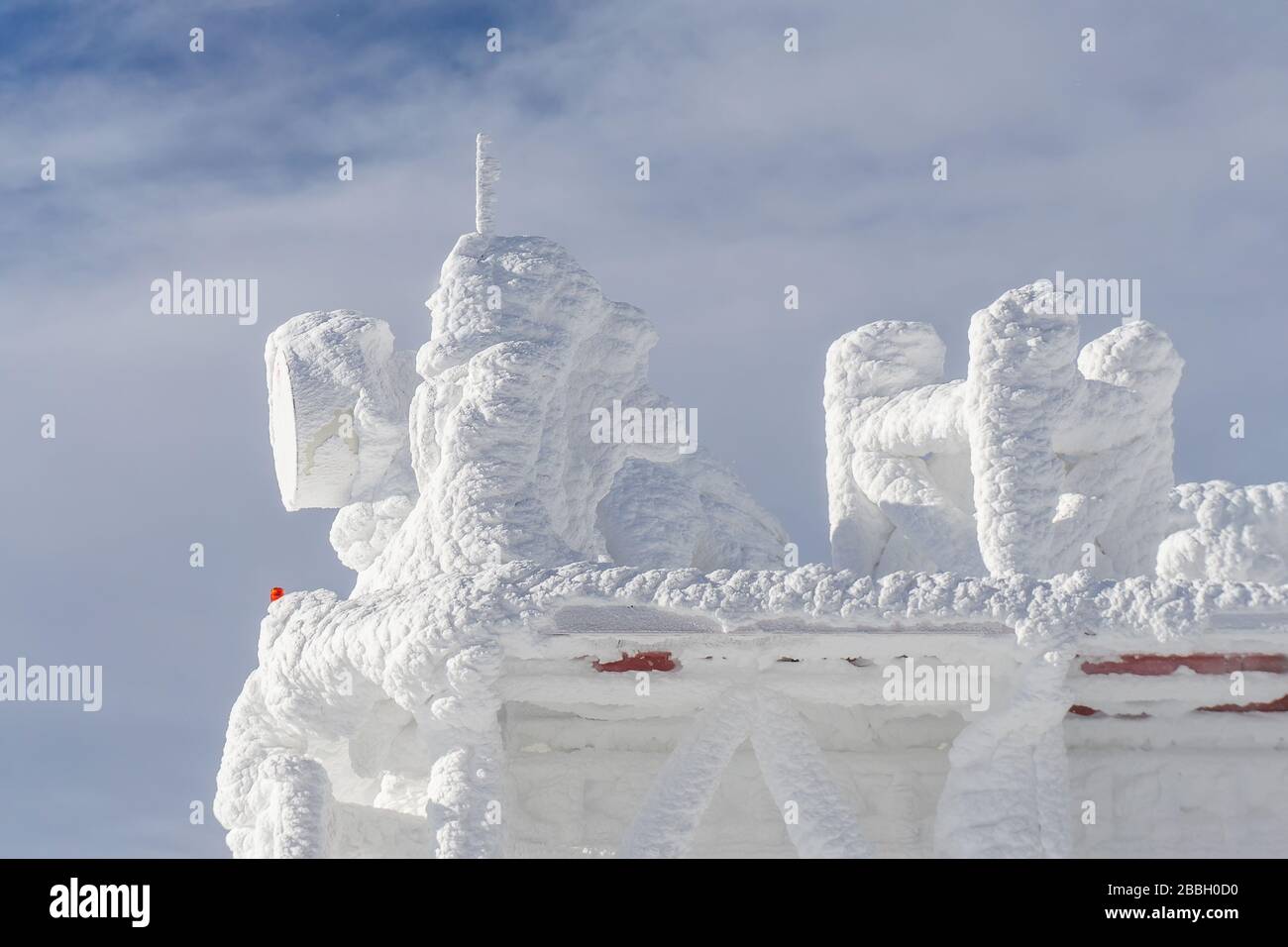 frozen buildings on the mountain top Stock Photo - Alamy