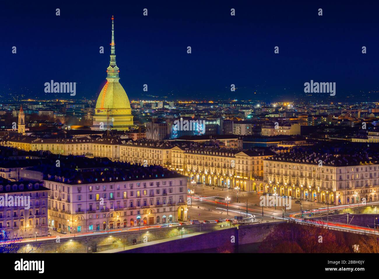 Night cityscape of Turin, Piemonte, Italy Stock Photo - Alamy