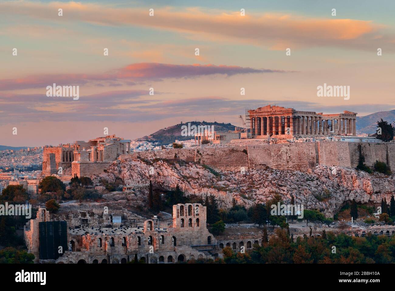 Athens skyline sunrise viewed from mountain top, Greece Stock Photo - Alamy