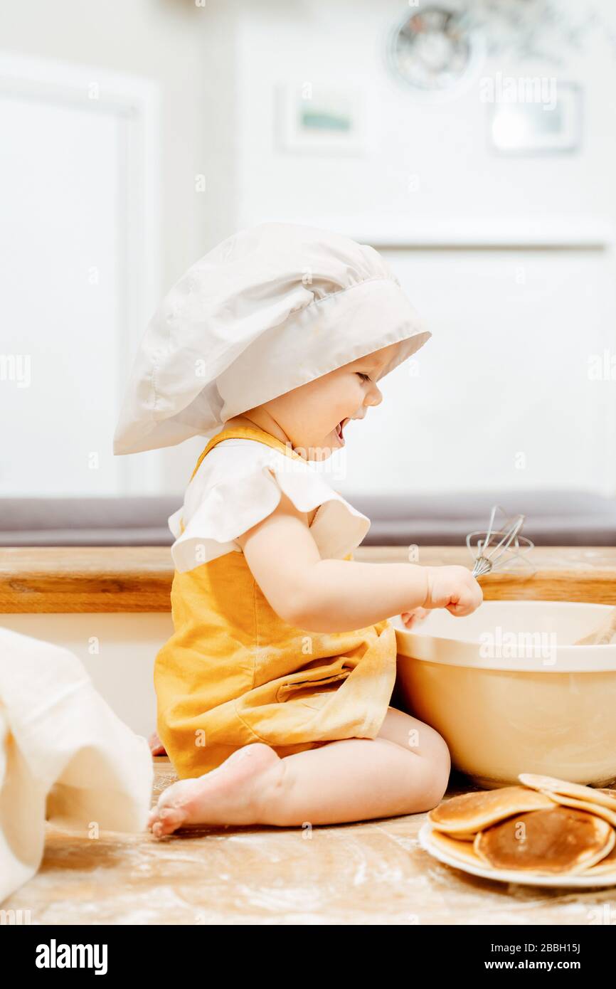 Side view of a charming laughing girl Stock Photo - Alamy