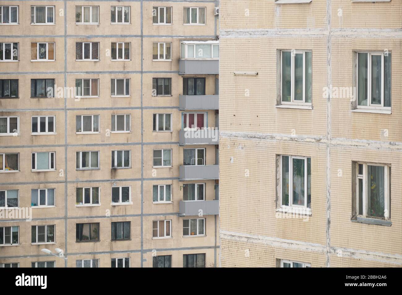 Old high-rise buildings residential as texture. Close up Stock Photo ...