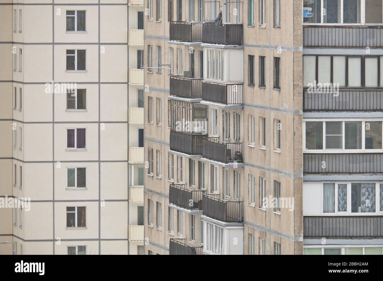 Old high-rise buildings residential as texture. Close up Stock Photo ...