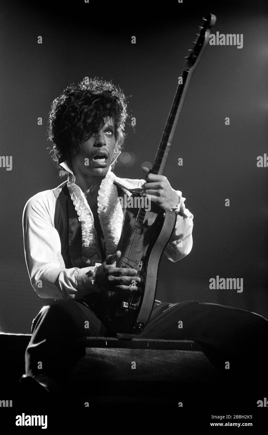 Prince performing on the second leg of his Controversy Tour at the ...