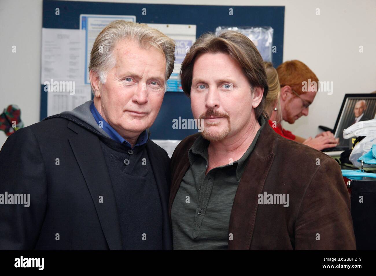 Martin Sheen pictured with his son, Emilio Estevez at a meet and greet ...