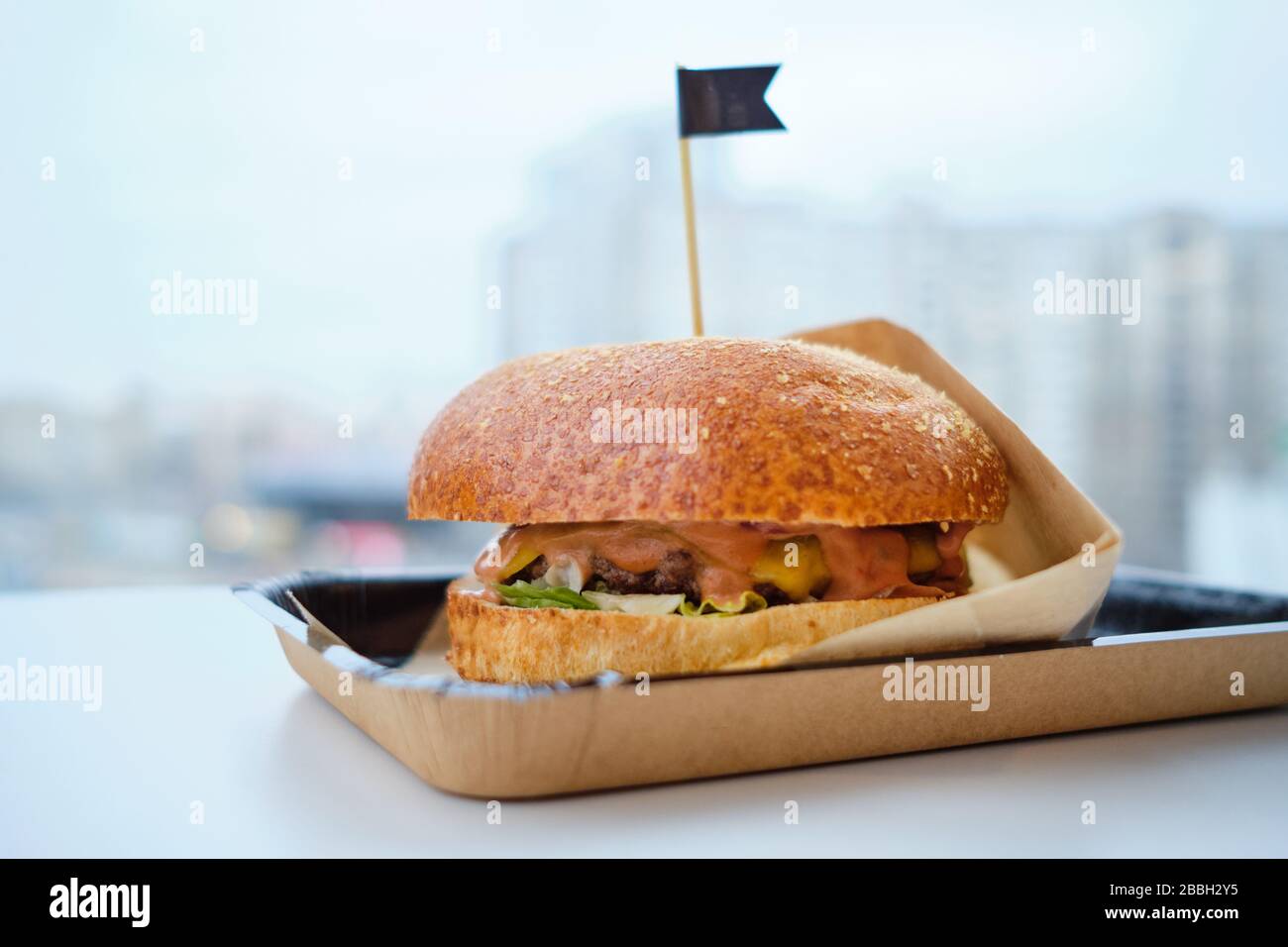 Flag in burger hi-res stock photography and images - Alamy