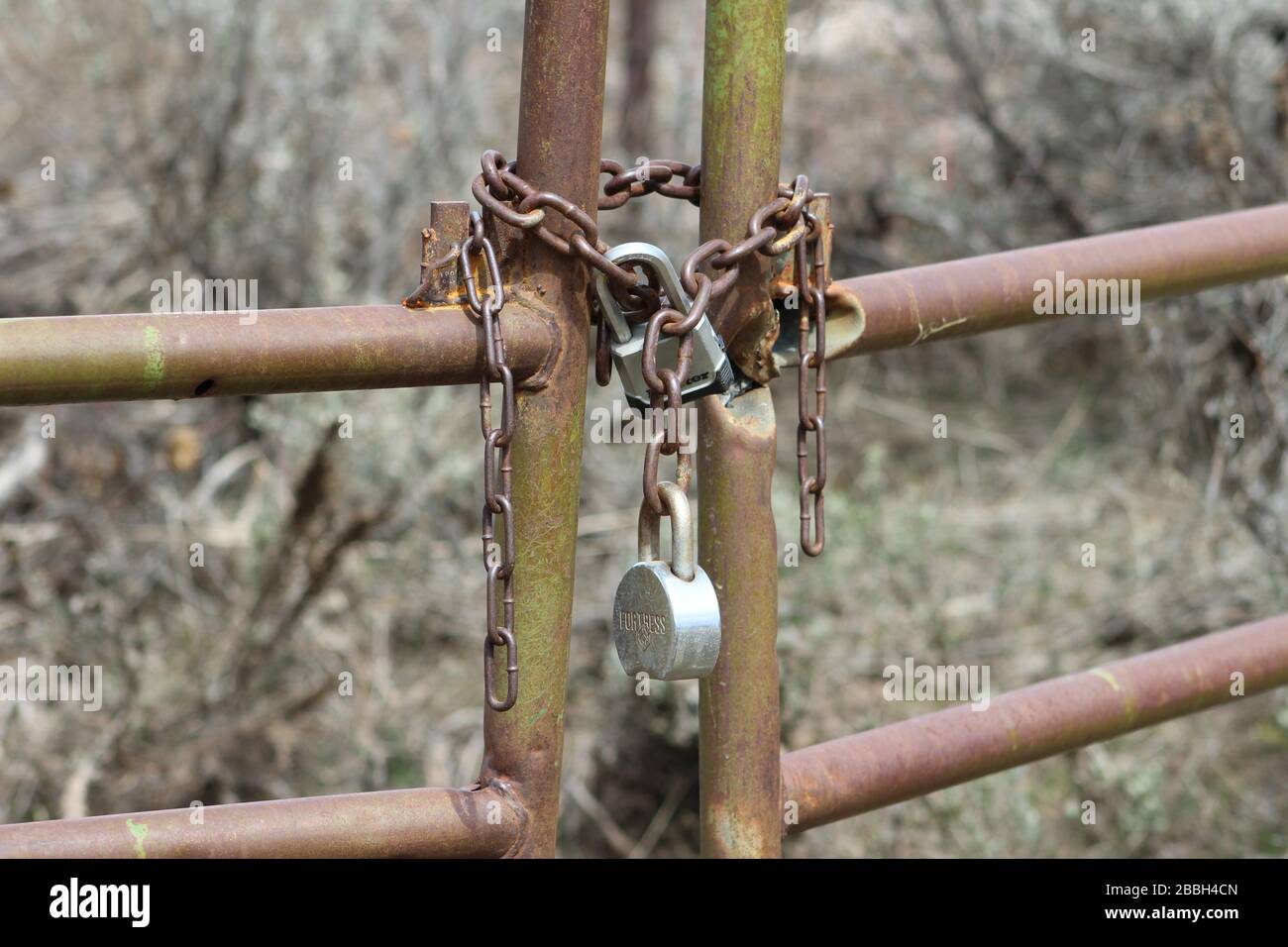 Chain, gate, and lock Stock Photo - Alamy