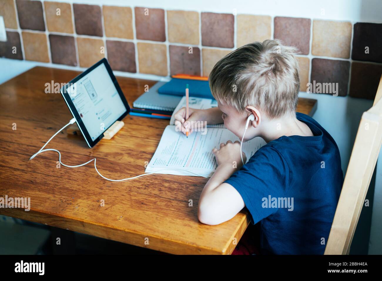 Family education. Homework Stock Photo - Alamy