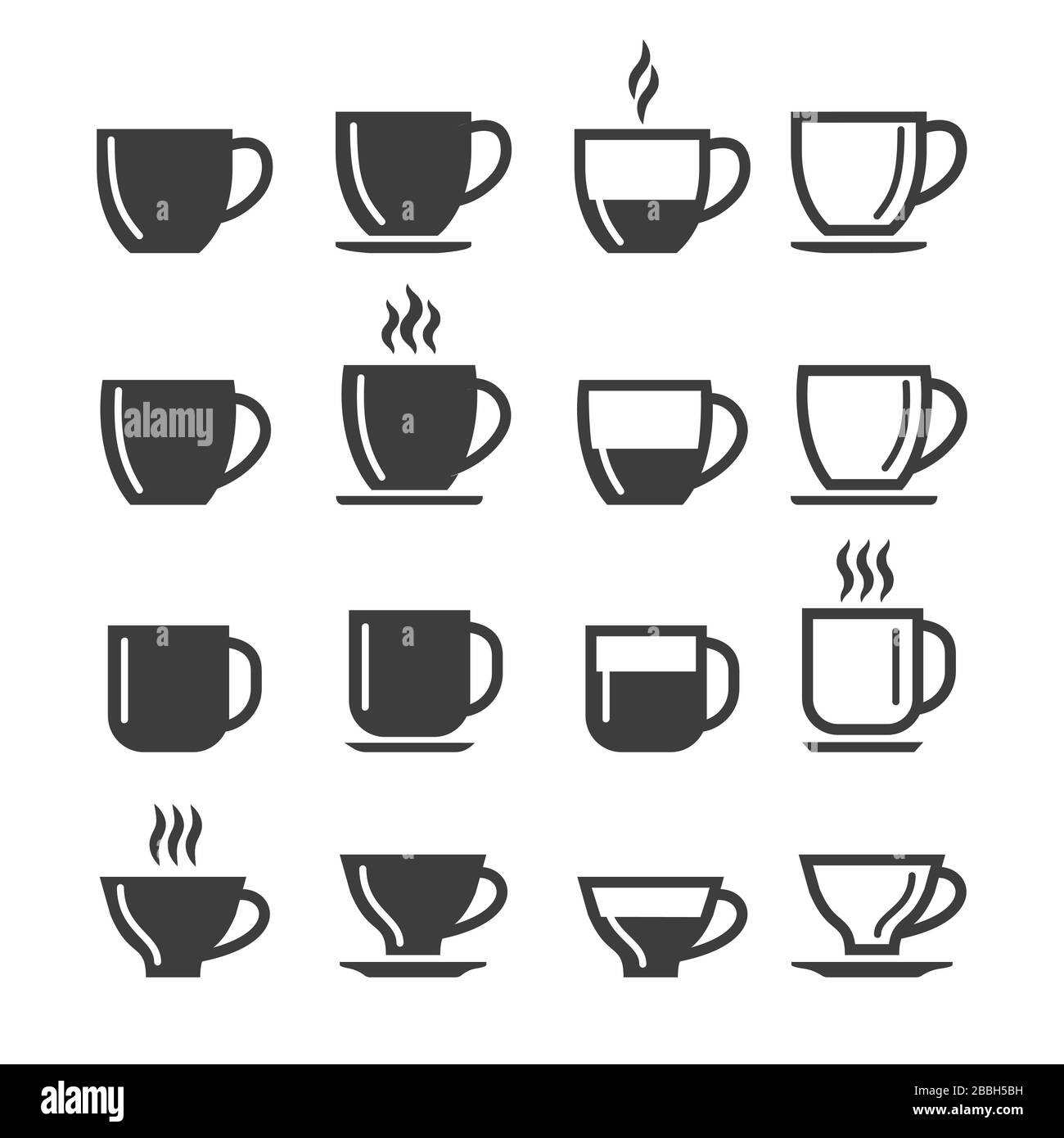 Sticker silhouette cup coffee Black and White Stock Photos & Images - Alamy