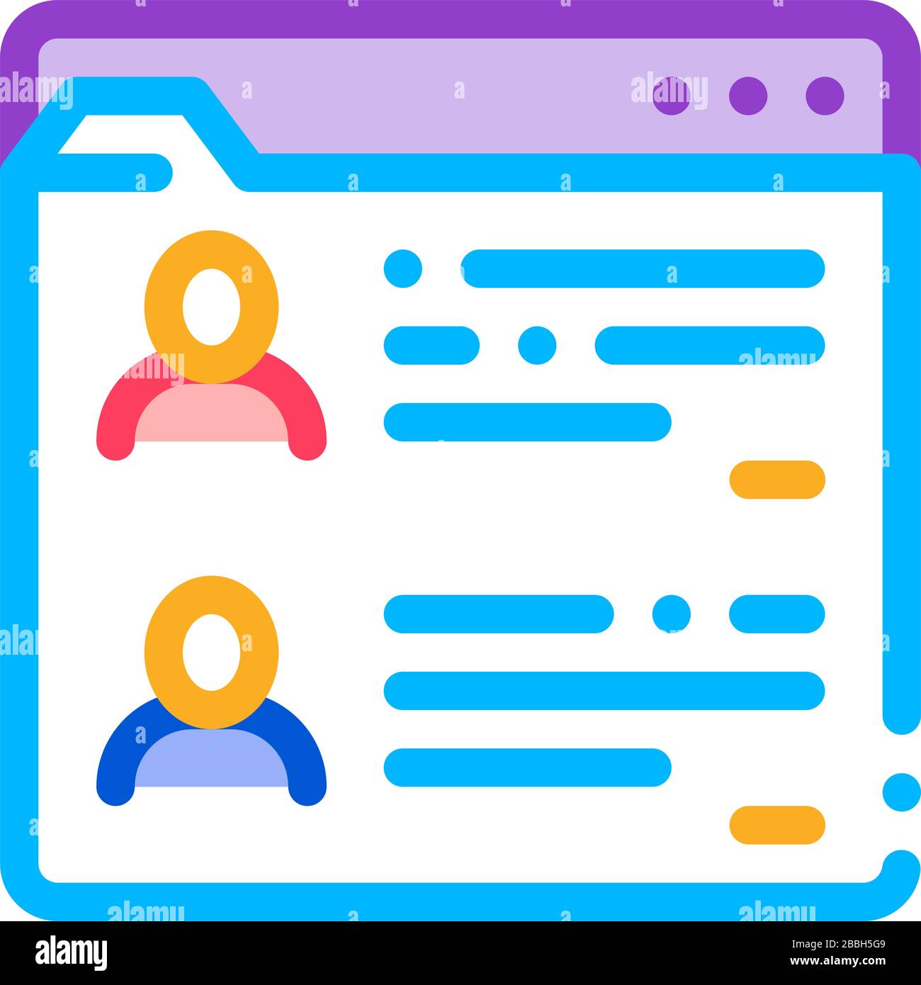 personal files of people icon vector outline illustration Stock Vector ...