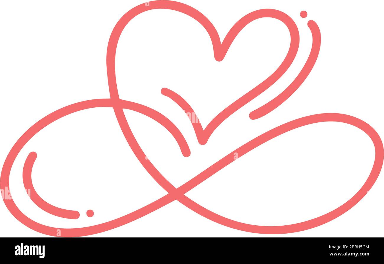 Heart love logo with Infinity sign. Design flourish element for ...