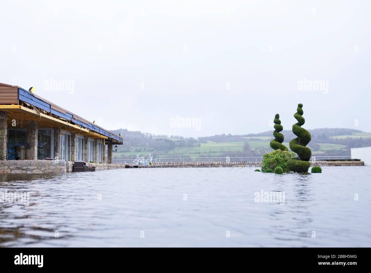 Glasgow, Scotland / UK - February 15th 2020: Flooding during storm ...