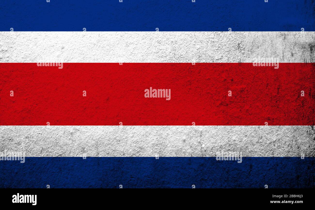 the Republic of Costa Rica National flag. Grunge Background Stock Photo ...