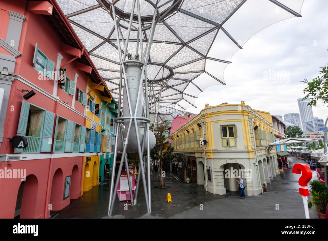 Clarke Quay, blocks of restored 19th century shophouses and warehouses ...