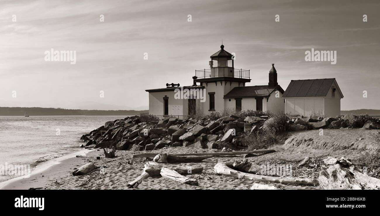 West point lighthouse in Seattle, WA Stock Photo - Alamy