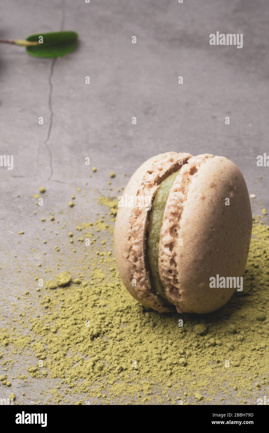 green macaron from japanese matcha powder, Asian sweet dessert ...