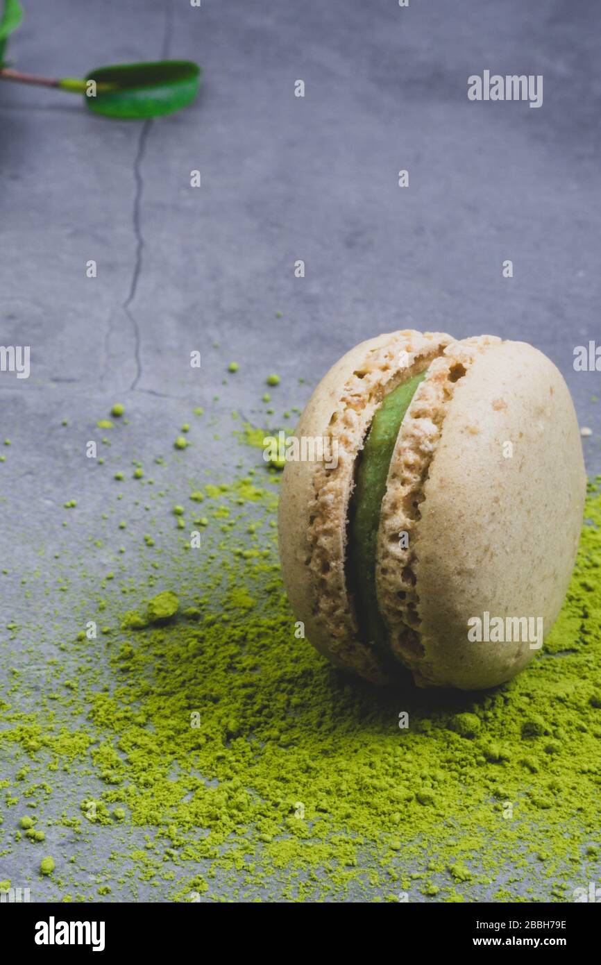 green macaron from japanese matcha powder, Asian sweet dessert ...