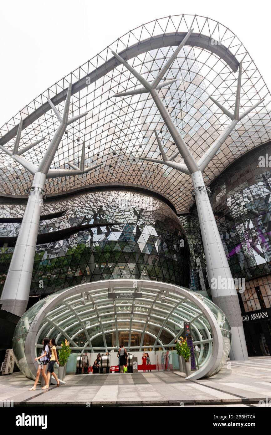 Canopy structure in the entrance of ION Orchard, ION Orchard,Shopping ...