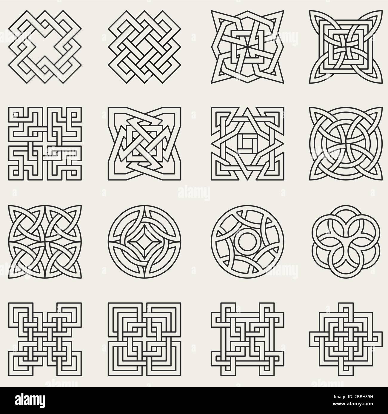Set of geometrical decorative design elements. Vector illustration ...