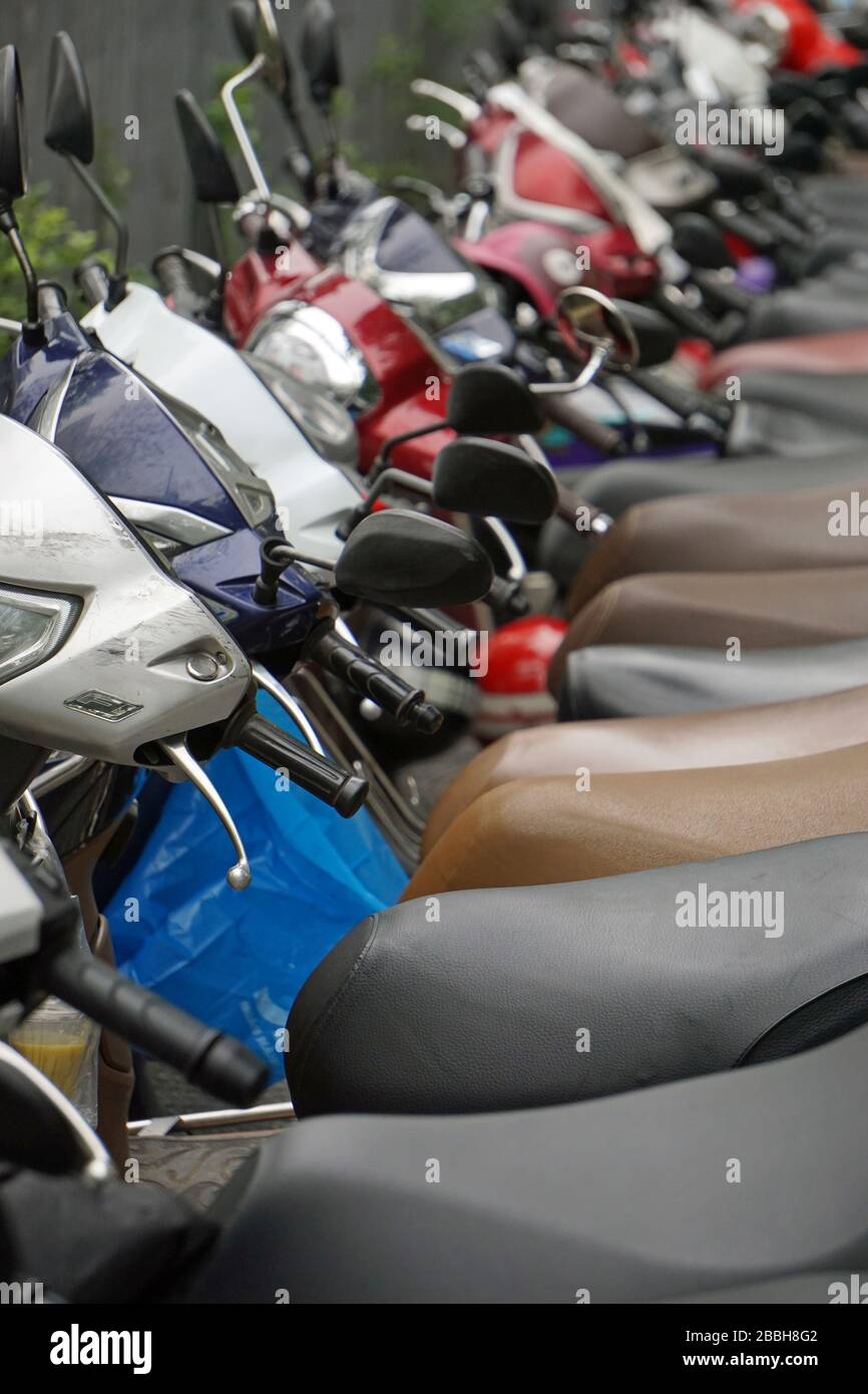 parking lot for motorbikes in hanoi in vietnam Stock Photo - Alamy