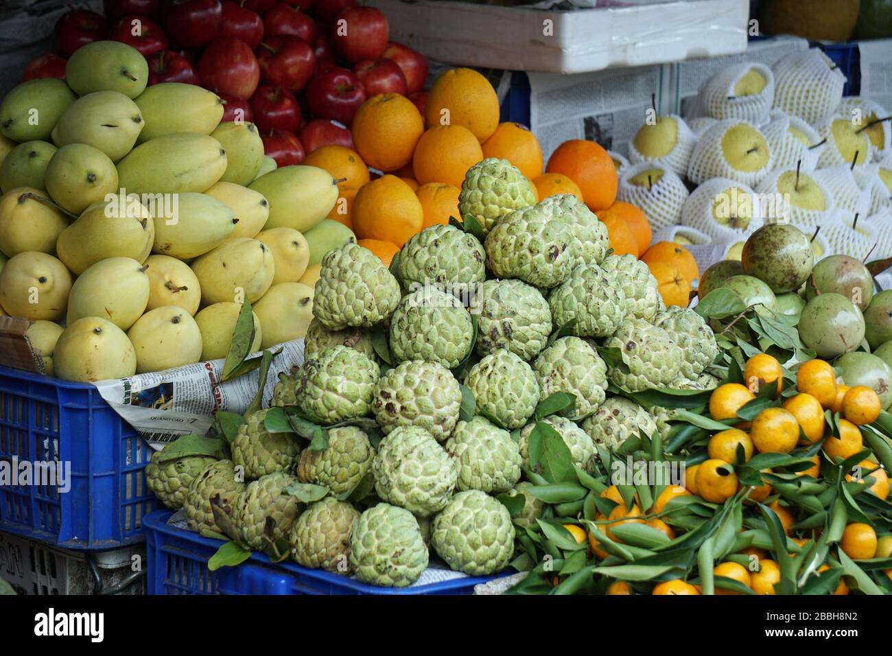 colorful local food market in hue in vietnam Stock Photo - Alamy
