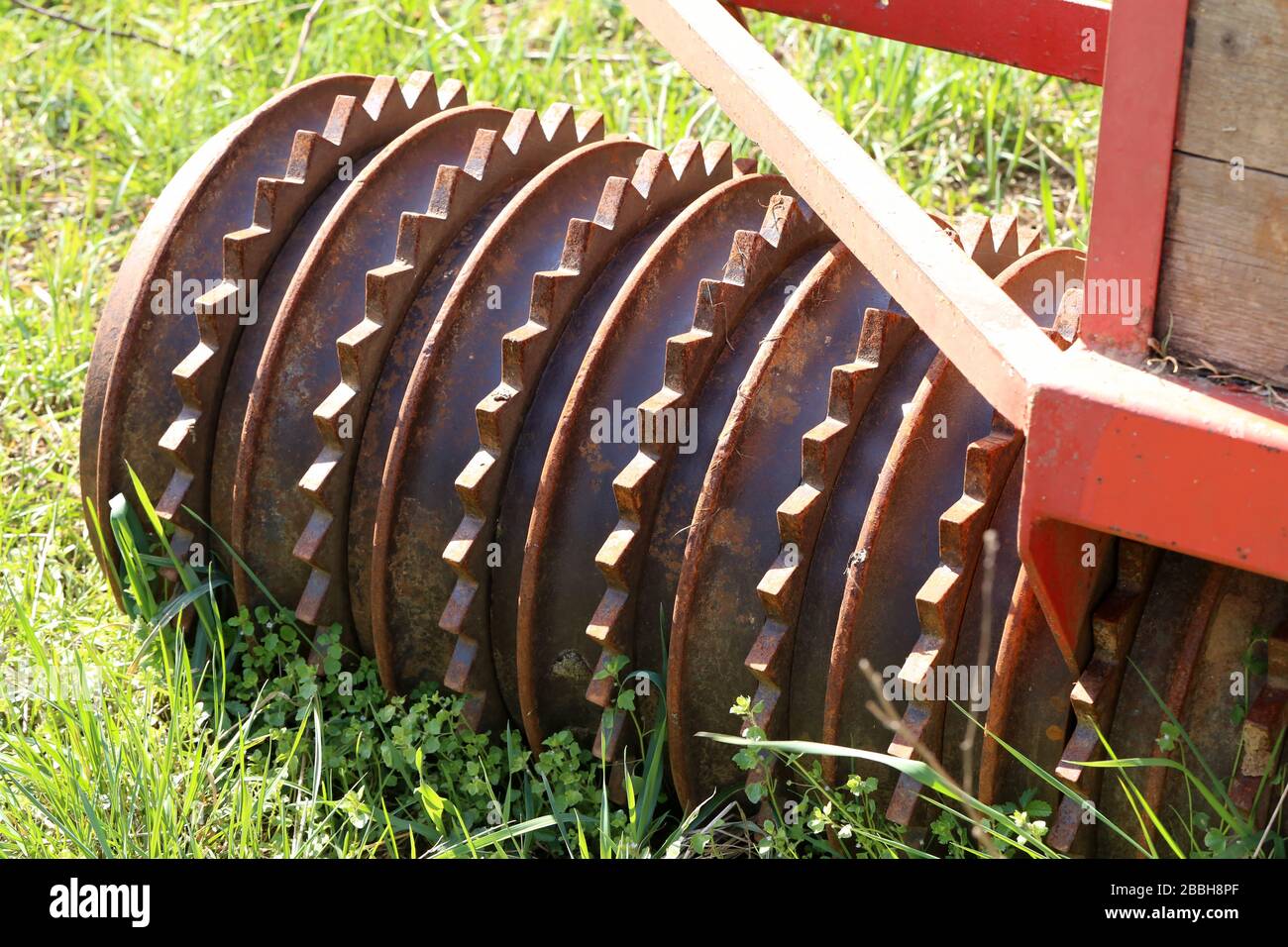 Part and detail of agricultural disk harrow Stock Photo - Alamy