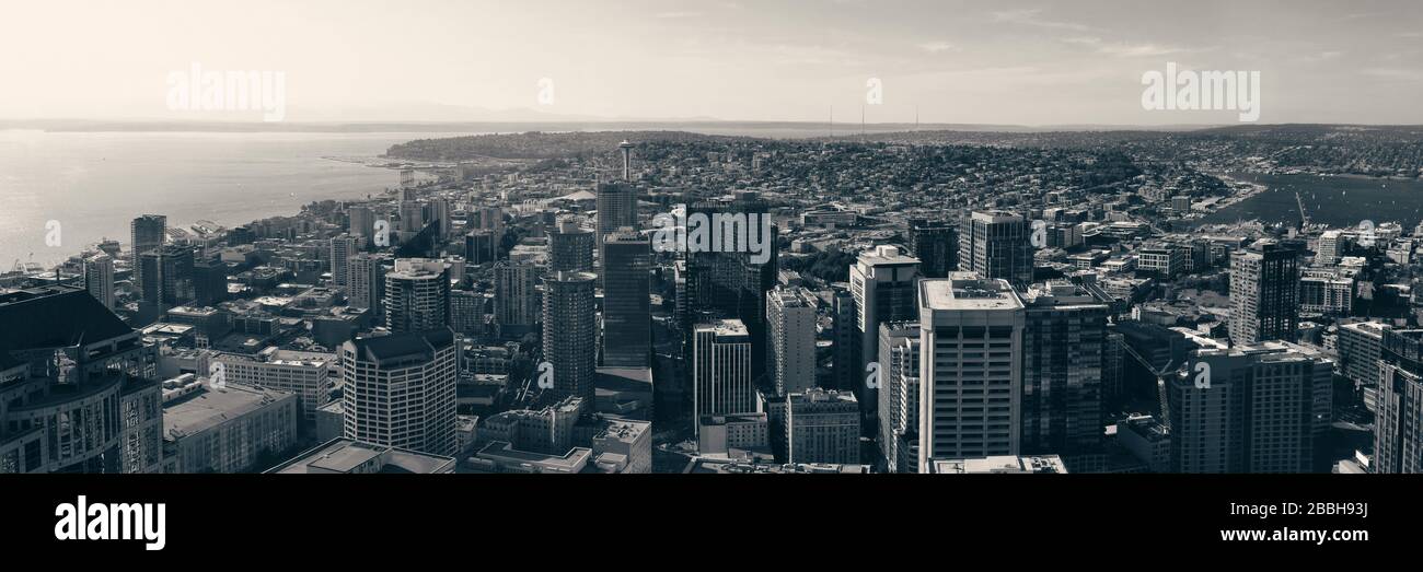 Seattle rooftop view with city urban architecture Stock Photo - Alamy