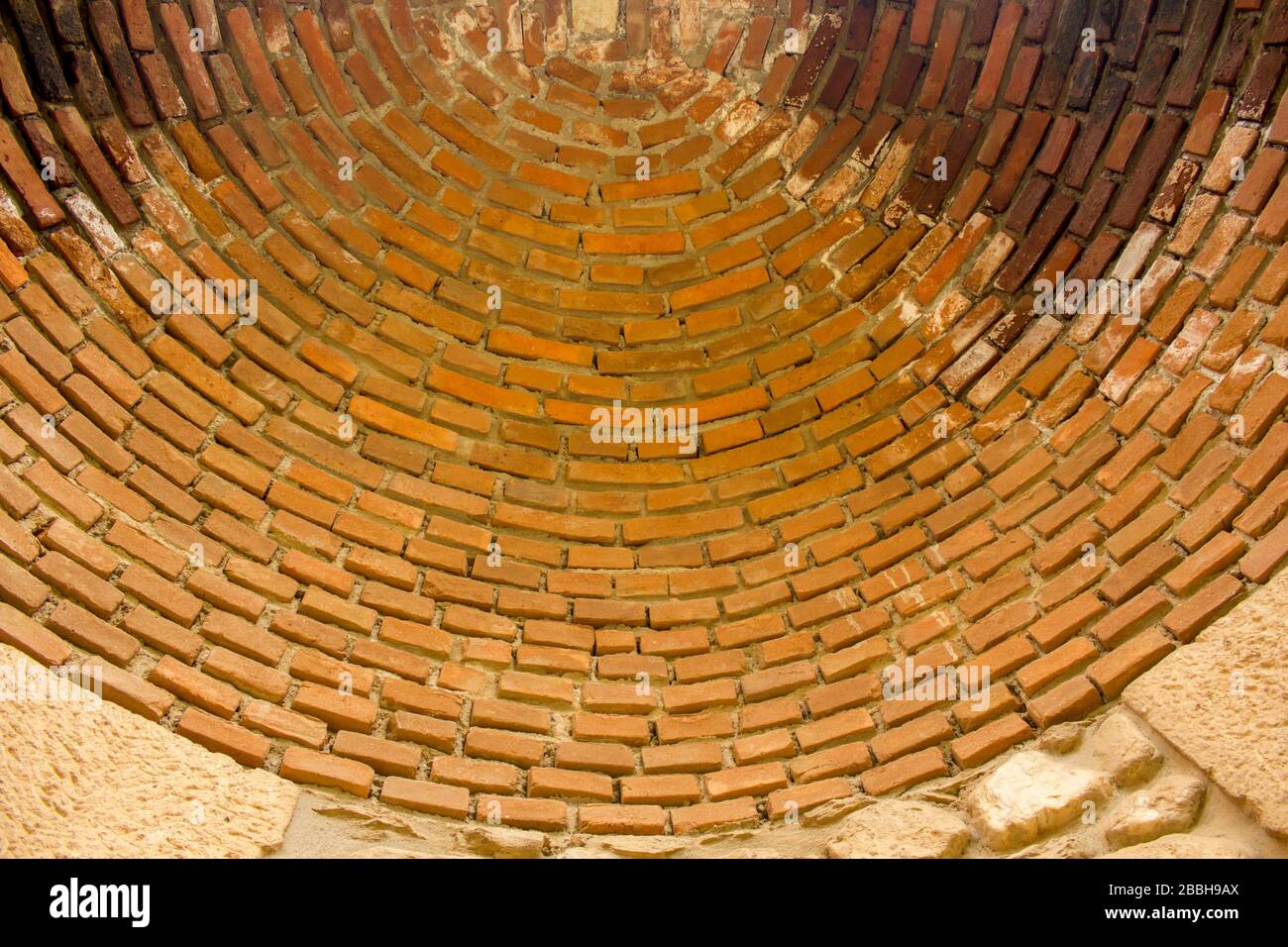 Structure of an historical building. This is a brick ceiling from ...