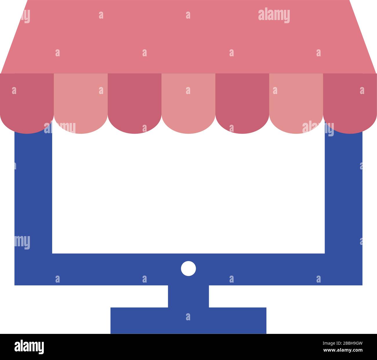 payments online concept, computer with store tent icon over white ...