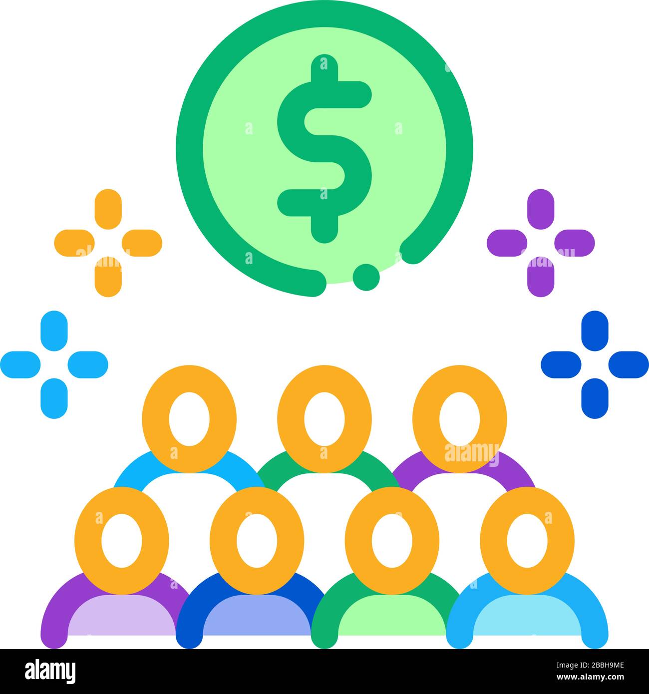 people desire to have money icon vector outline illustration Stock ...