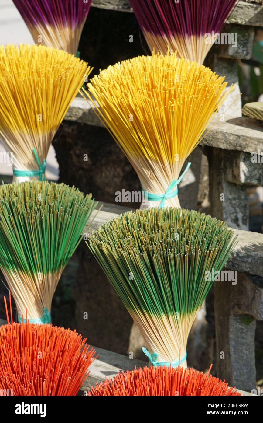 factory producing colorful incense sticks in vietnam Stock Photo - Alamy