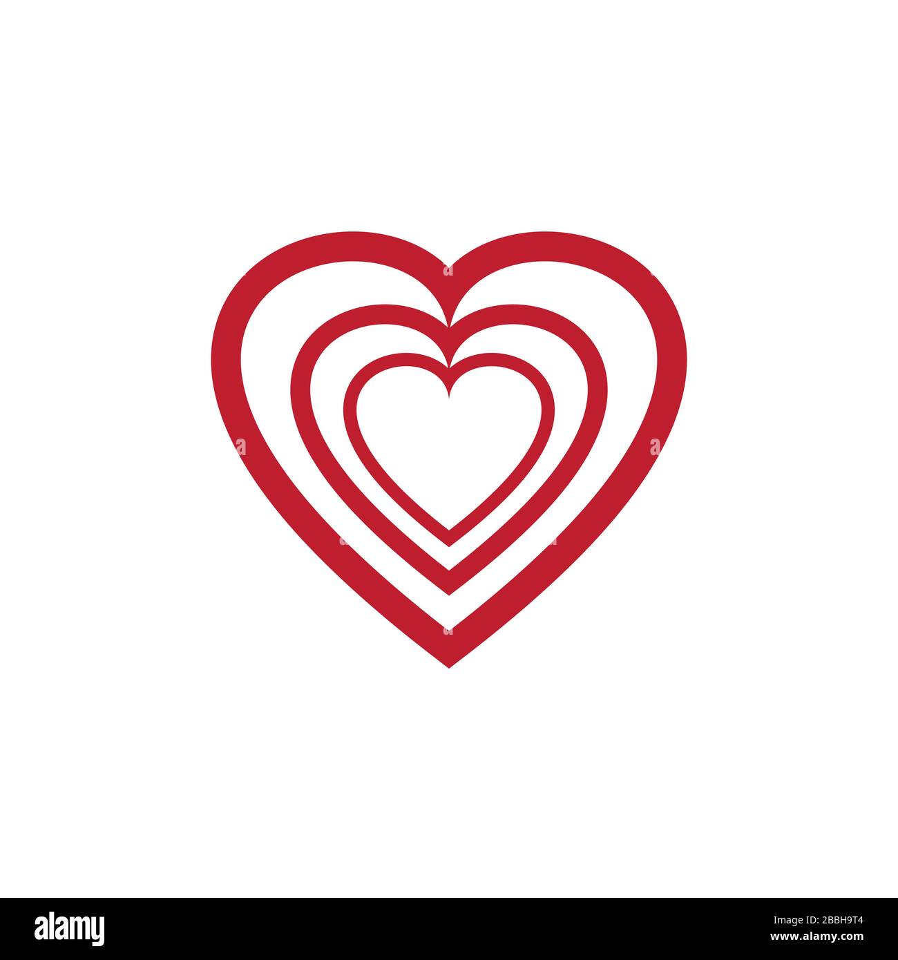 Red heart icon logo. Heart frame strokes design Stock Vector Image ...