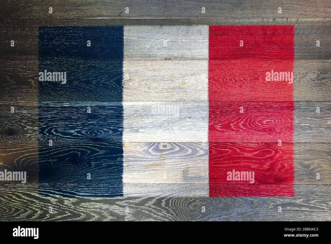 France flag on rustic old wood surface background Stock Photo - Alamy